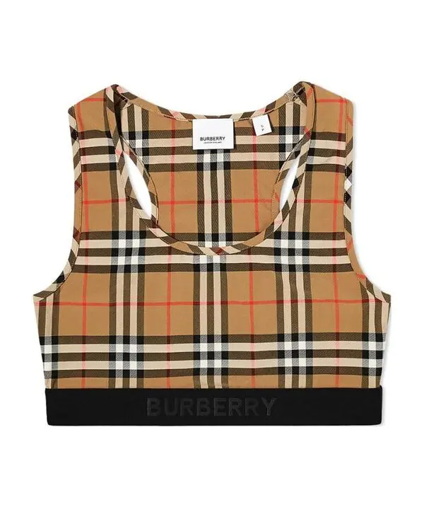 Burberry Vintage Check Sports Bra - Nude