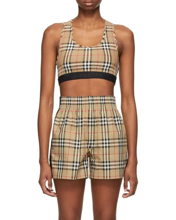 Burberry Vintage Check Sports Bra - Nude