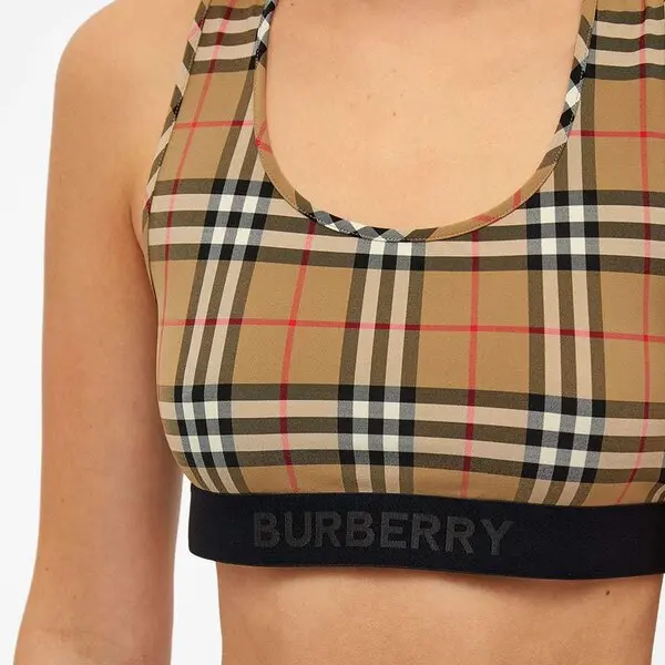 Burberry Vintage Check Sports Bra - Nude