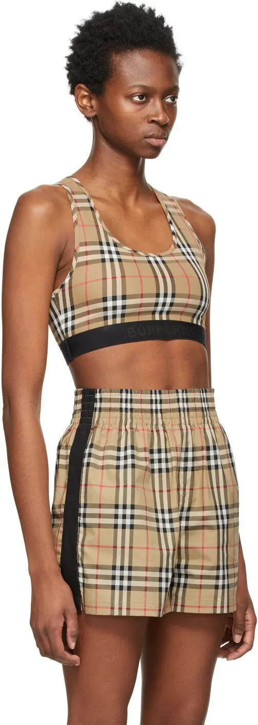 Burberry Vintage Check Sports Bra - Nude