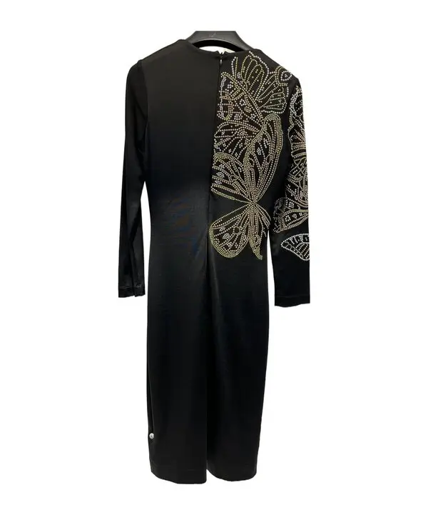 Just Cavalli Embellished Butterfly Round Neck Dress