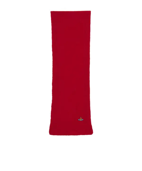 VIVIENNE WESTWOOD Knitted Detail Scarf - Red