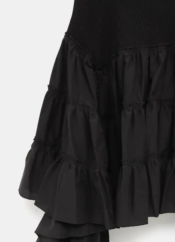 J.W.ANDERSON Elastic Waist Midi Skirt With Ruffled Hem