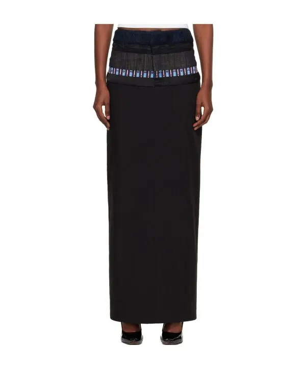 EDWARD CUMING Patchwork Jacquard Midi Skirt