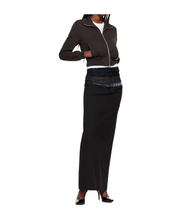 EDWARD CUMING Patchwork Jacquard Midi Skirt