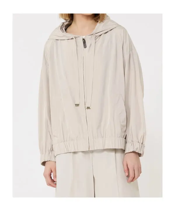 Max Mara Cammeo Taffeta Hooded Jacket - Sand-colored