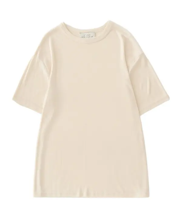 Studio Nicholson Rond Short-sleeve T-shirt In Lyocell Knit - Canvas