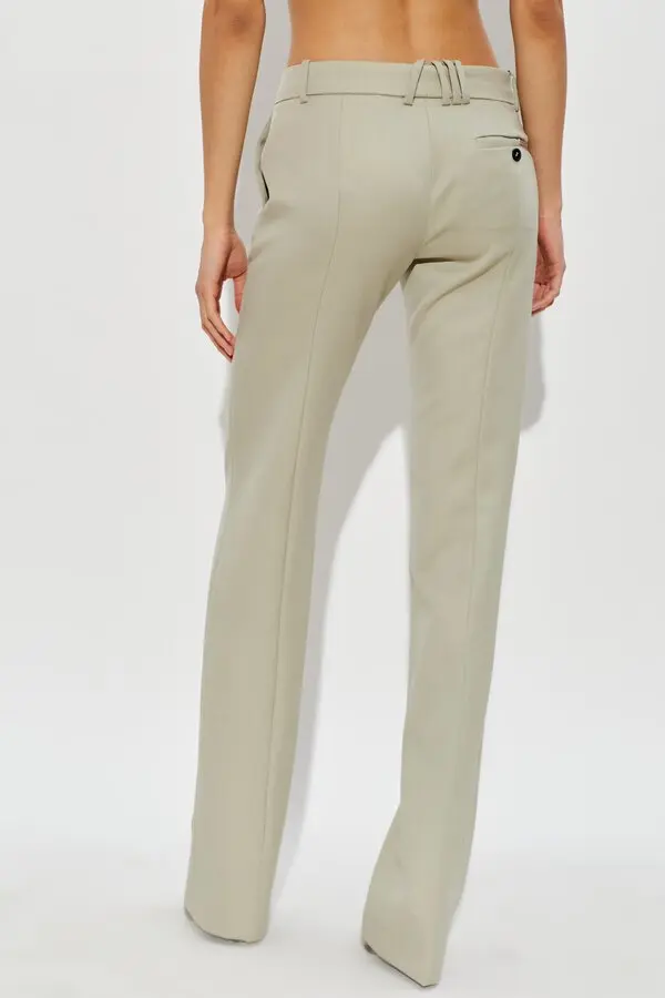 Attico The Pressed-crease Pleated Trousers - Nude