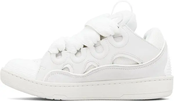 LANVIN Curb Leather Sneakers - White