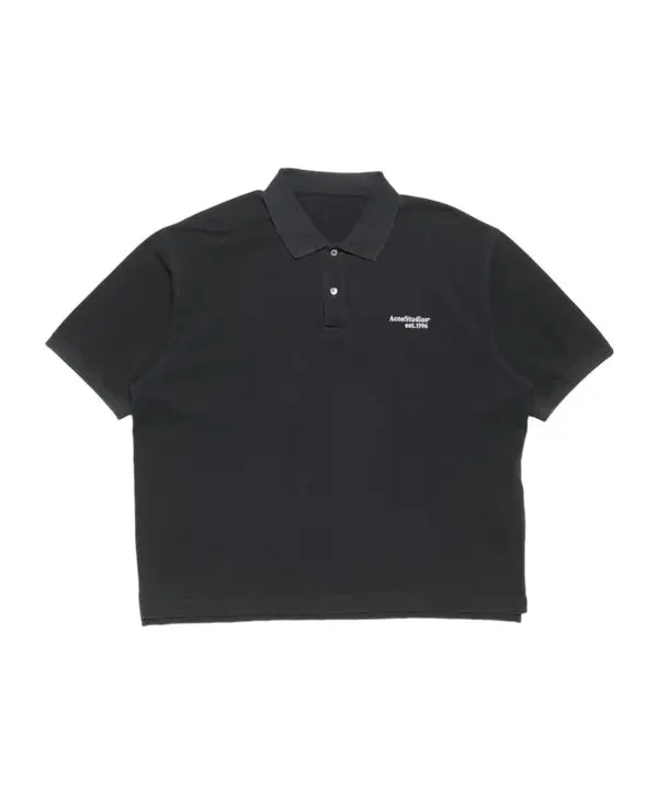 Acne Studios Washed Logo Polo Shirt - Black