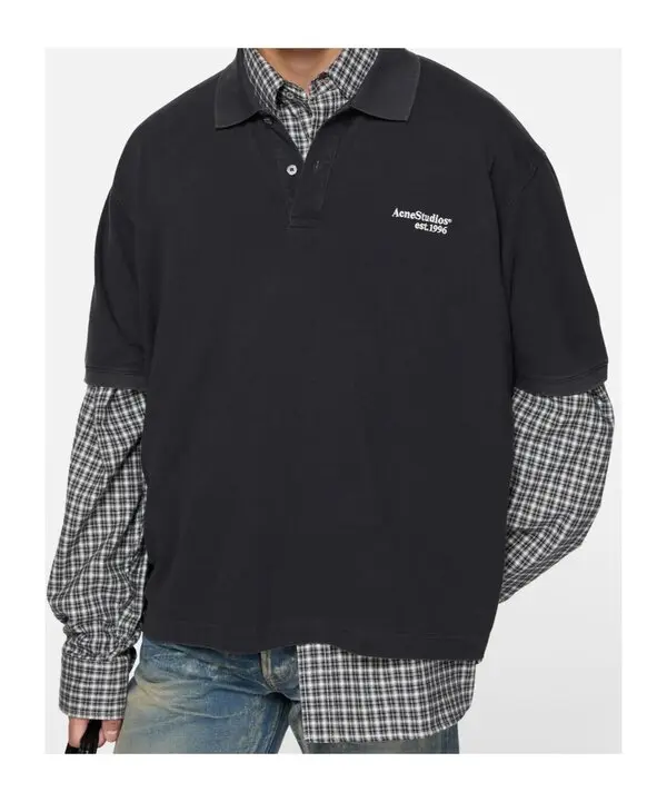 Acne Studios Washed Logo Polo Shirt
