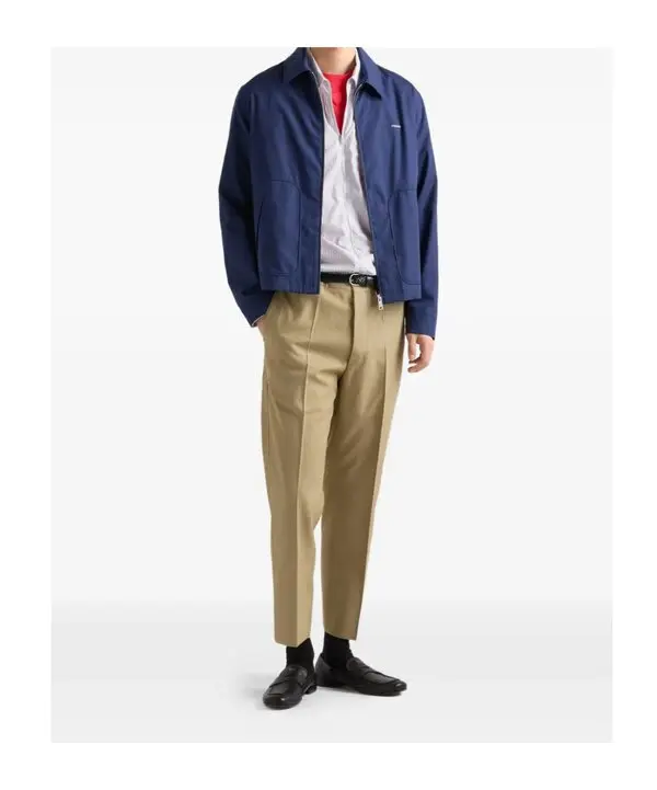 Prada Technical Cotton Zipper Blouson Jacket - Blue