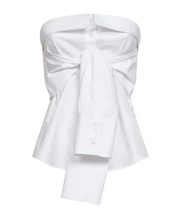 Giuseppe Di Morabito Strapless Tie-front Top - White
