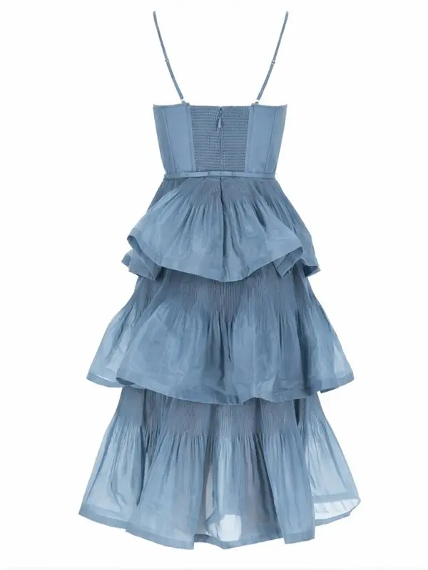 Zimmermann Pleated Tiered Midi Dress