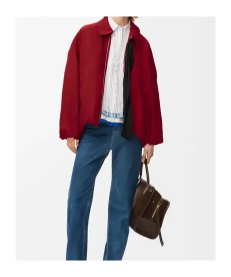 Loewe Embroidered Logo Zip-up Jacket - Red