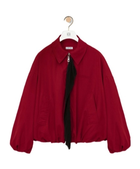 Loewe Crinkled Balloon Silhouette Zip-up Jacket - Red