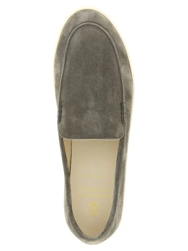 Brunello Cucinelli Suede Slip-on Loafers