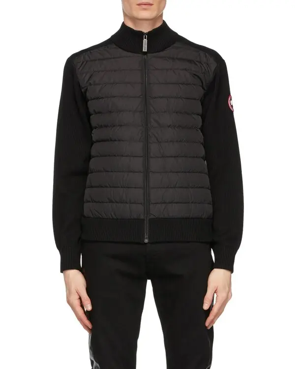 Canada Goose Hybridge Padded Panel Knit Jacket - Black