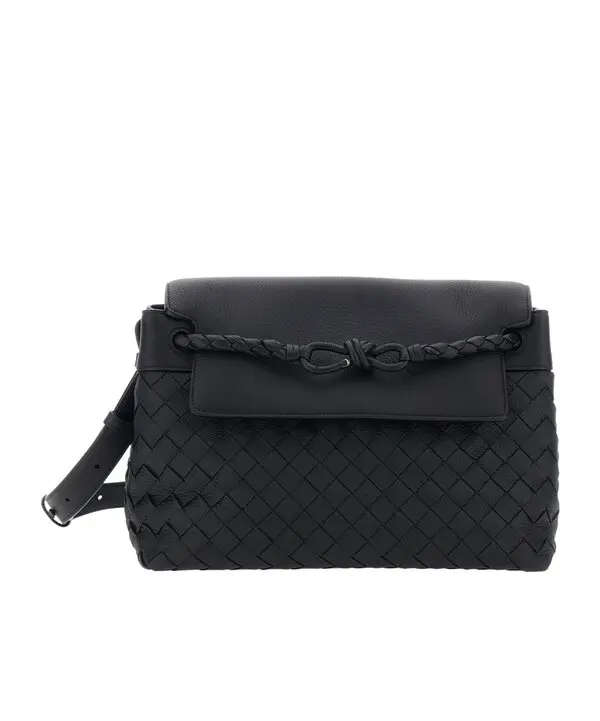 Bottega Veneta Andiamo Con Patta Cervo Shoulder Bag - Black
