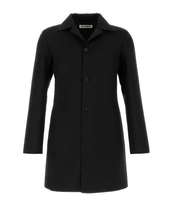 JIL SANDER 65 Db Single-breasted Coat - Black