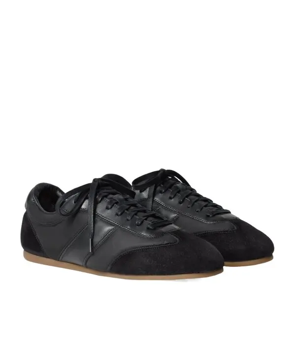LEMAIRE Soft Runners In Suede And Nylon - Black