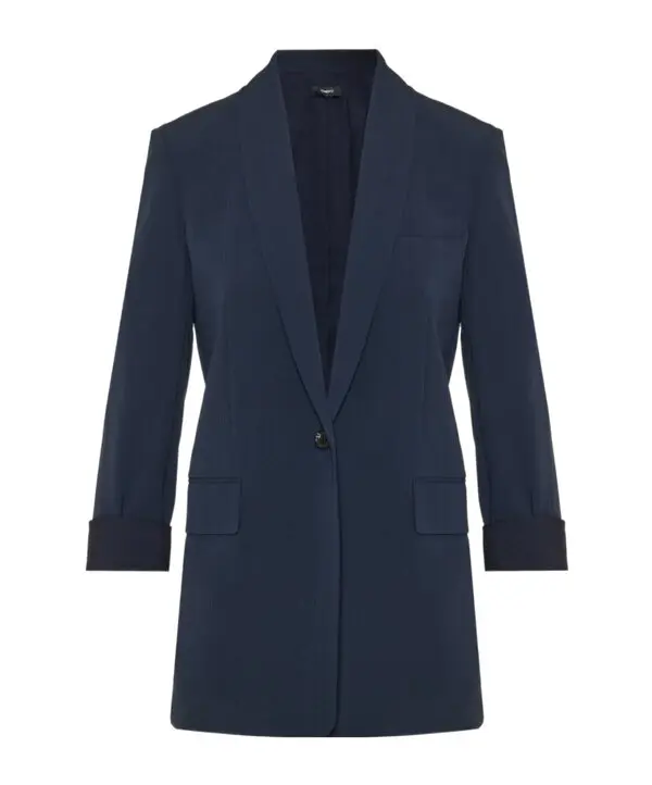 Theory Crepe Single-breasted Tailored Blazer - Black