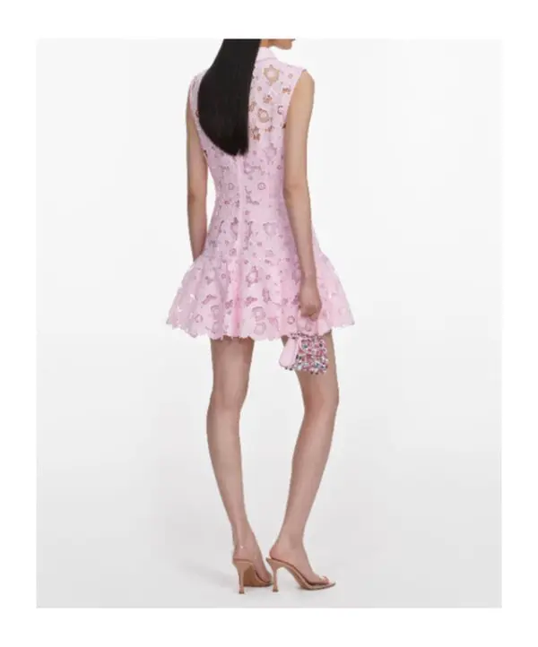 SELF-PORTRAIT Embellished Trim Lace Mini Dress