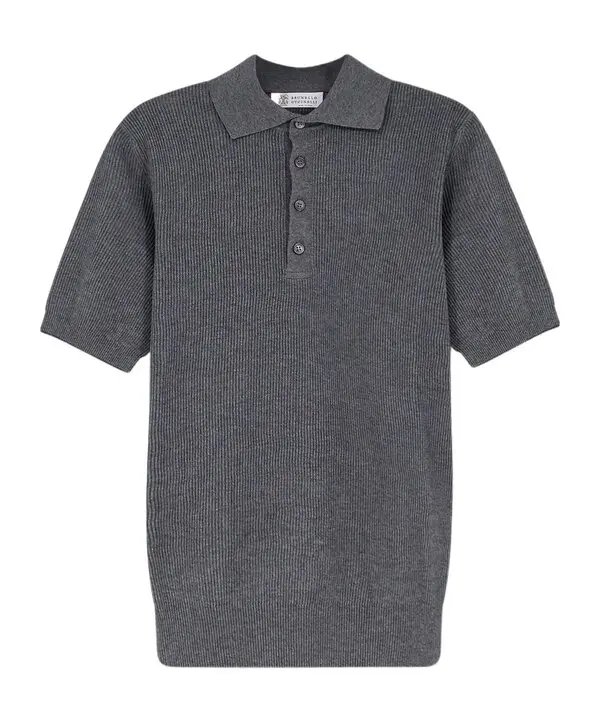 Brunello Cucinelli Short-sleeved Polo Shirt - Grey