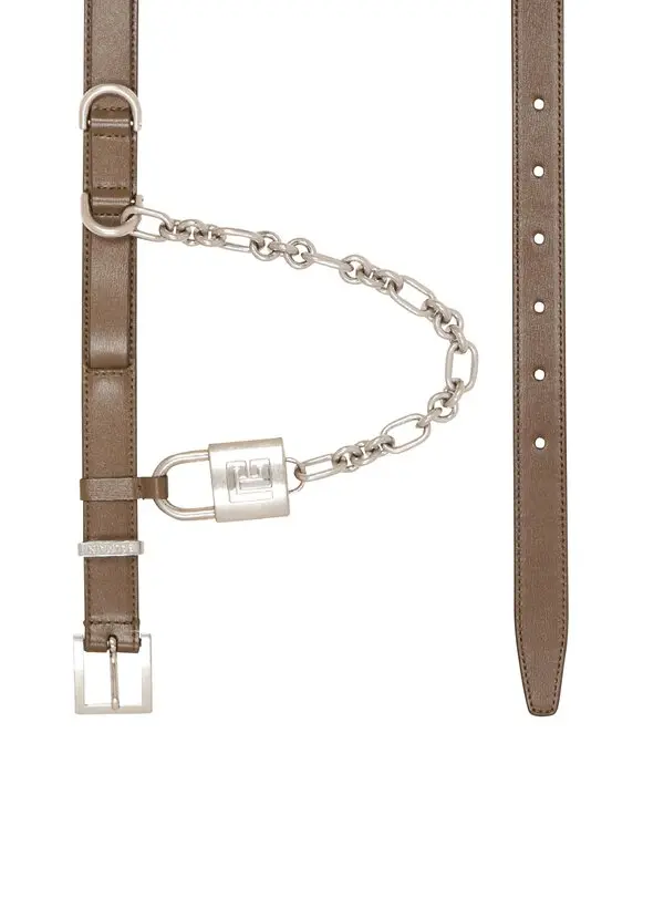 Balmain Sync Narrow Leather Belt