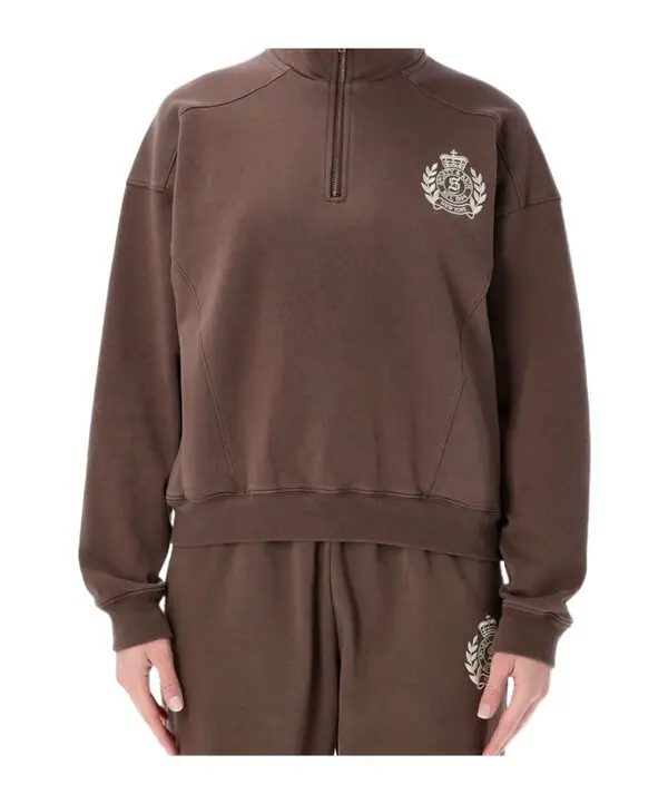SPORTY  RICH Sporty Rich Crest Quarter-zip Sweatshirt