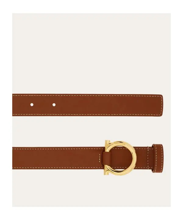 FERRAGAMO Gancini Belt - Natural