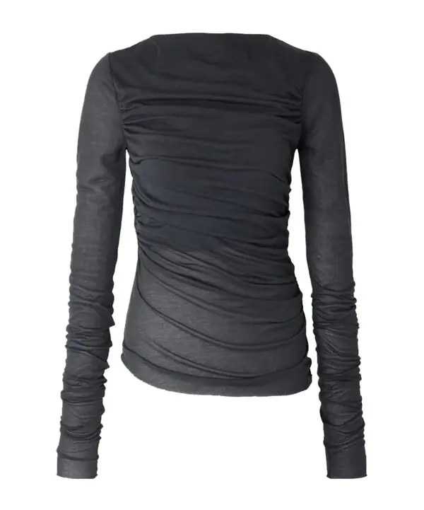 Soeur Gaia T-shirt With Pleated Details And Asymmetrical Hem
