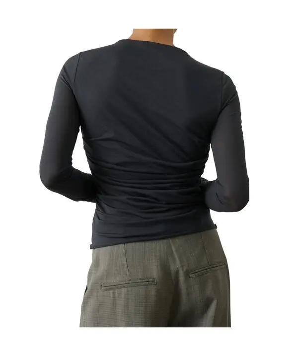 Soeur Gaia T-shirt With Pleated Details And Asymmetrical Hem