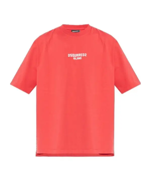 Dsquared2 Logo Printed Crewneck T-shirt - Orange