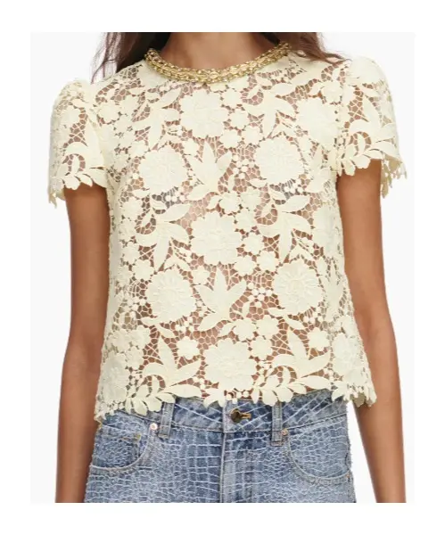 SELF-PORTRAIT Lace Embroidered Top
