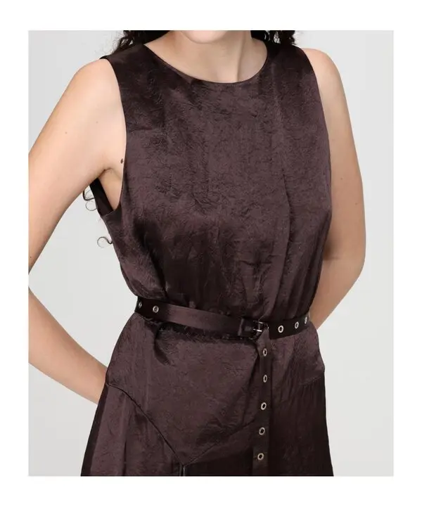 Liu Jo Belted Asymmetric Midi Dress - Black