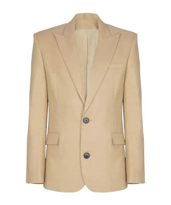 Balmain Canvas 2-button Jacket - Beige