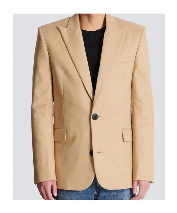 Balmain Canvas 2-button Jacket - Beige