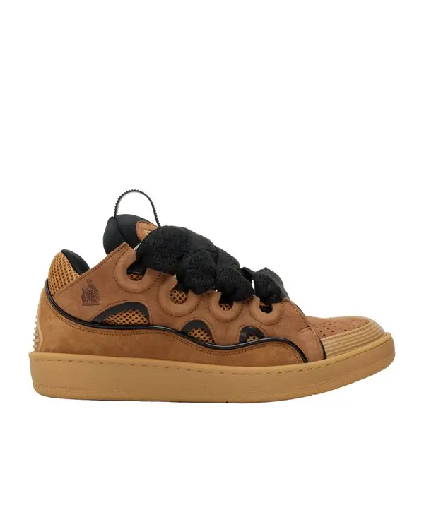 LANVIN Curb Leather Sneakers - Honey-colored
