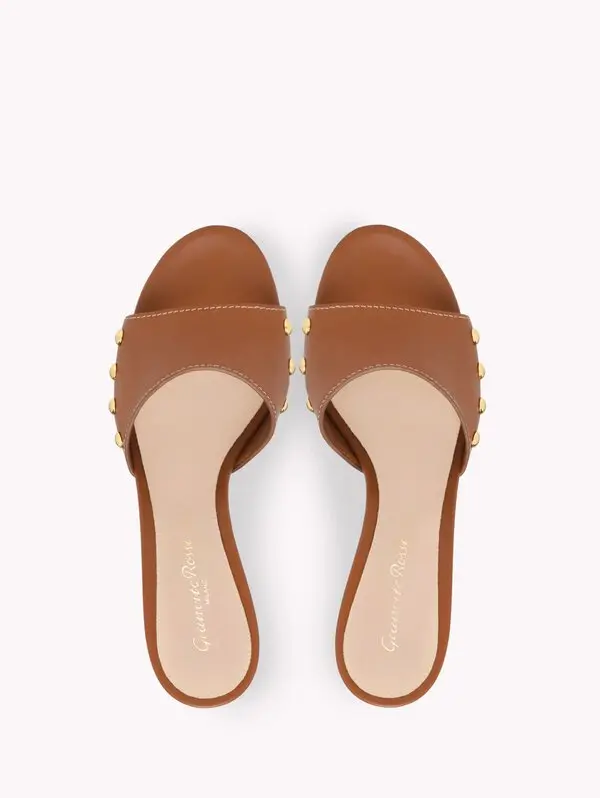 GIANVITO ROSSI Studded Leather Mules