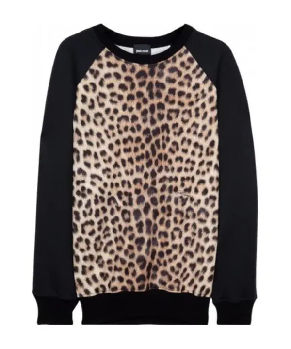 Just Cavalli Leopard Print Round Neck Sweater