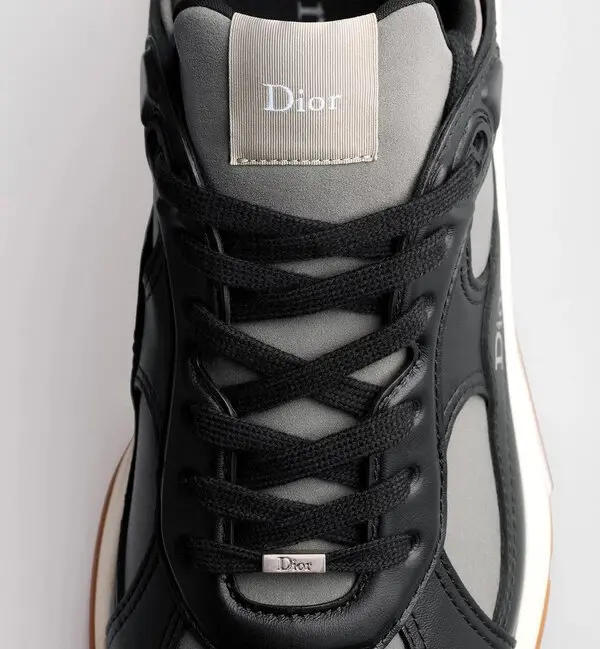 Dior Mile" Technical Fabric And Leather Low Top Sneakers - Black/gray