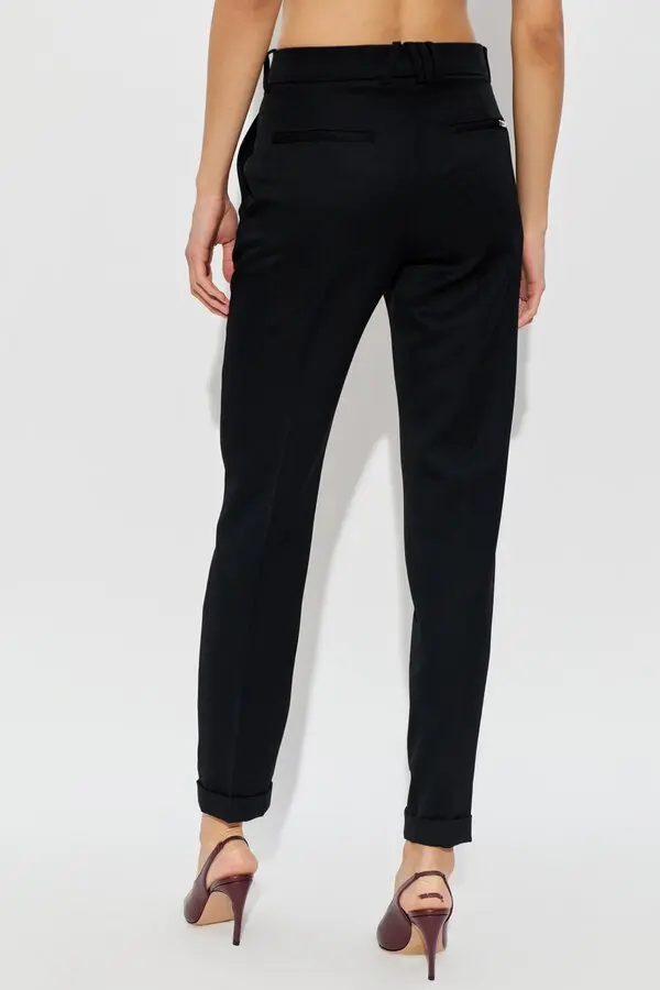 Attico Turn-up Hem Belted Trousers