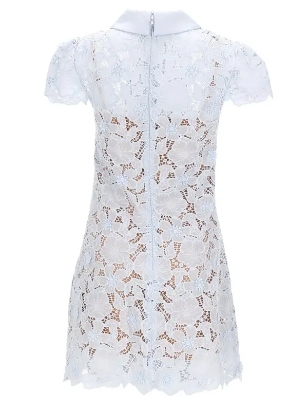 SELF-PORTRAIT Guipure Lace Collared Mini Dress - No