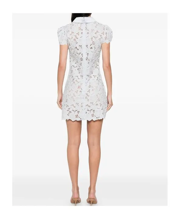 SELF-PORTRAIT Guipure Lace Collared Mini Dress - No