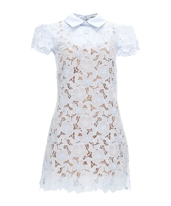 SELF-PORTRAIT Guipure Lace Mini Dress - White