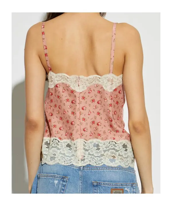 Dolce & Gabbana Floral Lace Embellished Cami Top
