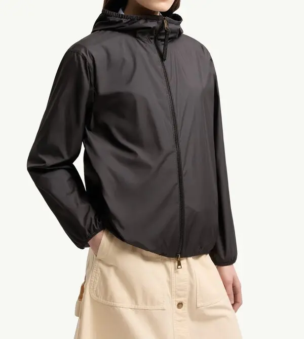 Moncler Logo Patch Zip-up Hooded Jacket