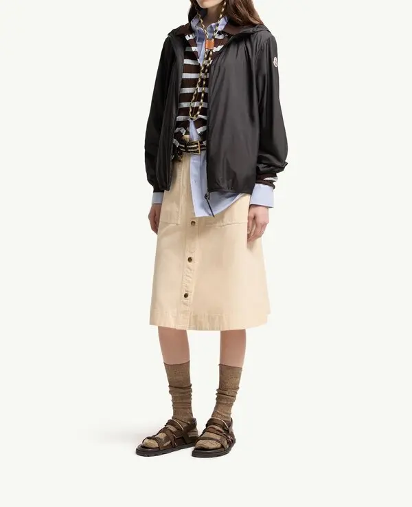 Moncler Logo Patch Zip-up Hooded Jacket