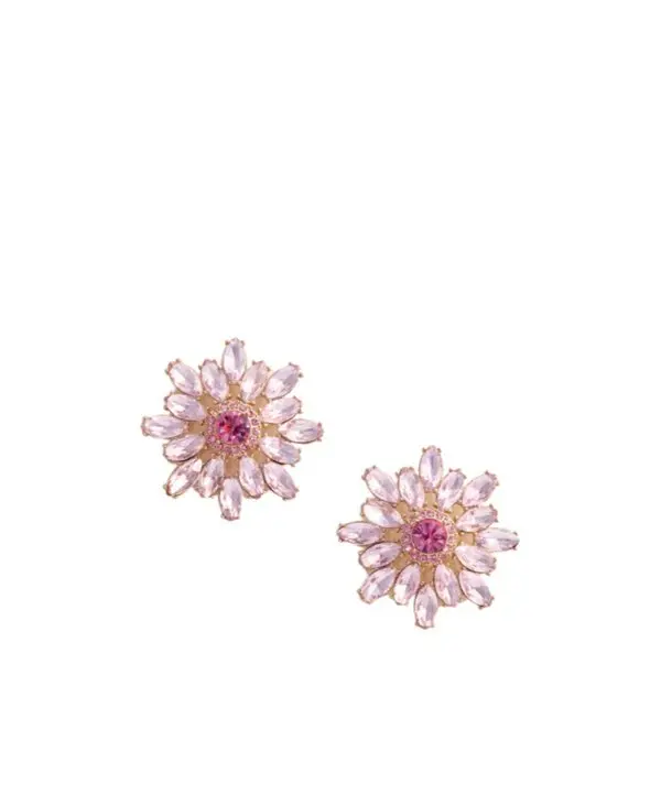 SELF-PORTRAIT Embellished Flower Earrings - Pink